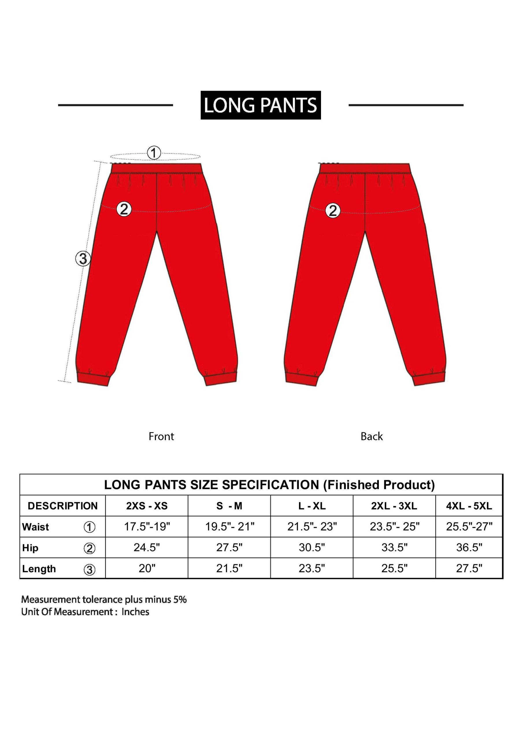 Long Pants (Unisex)(Optional) – Teck Hing Textiles & Garments Pte Ltd